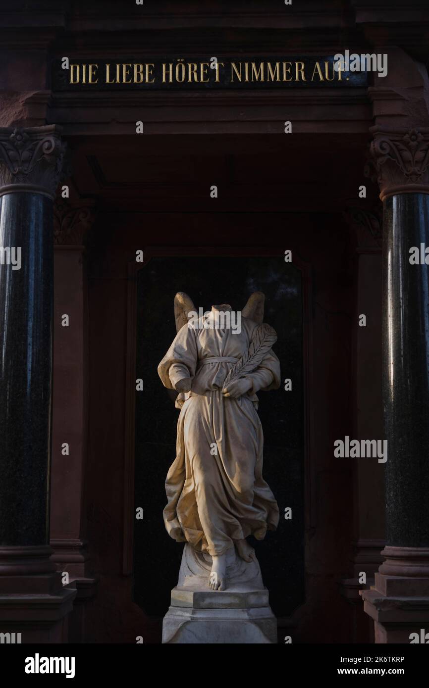 Germany, Berlin, 30. 10. 2021, Parochial Cemetery, Grave marker, Angel ...