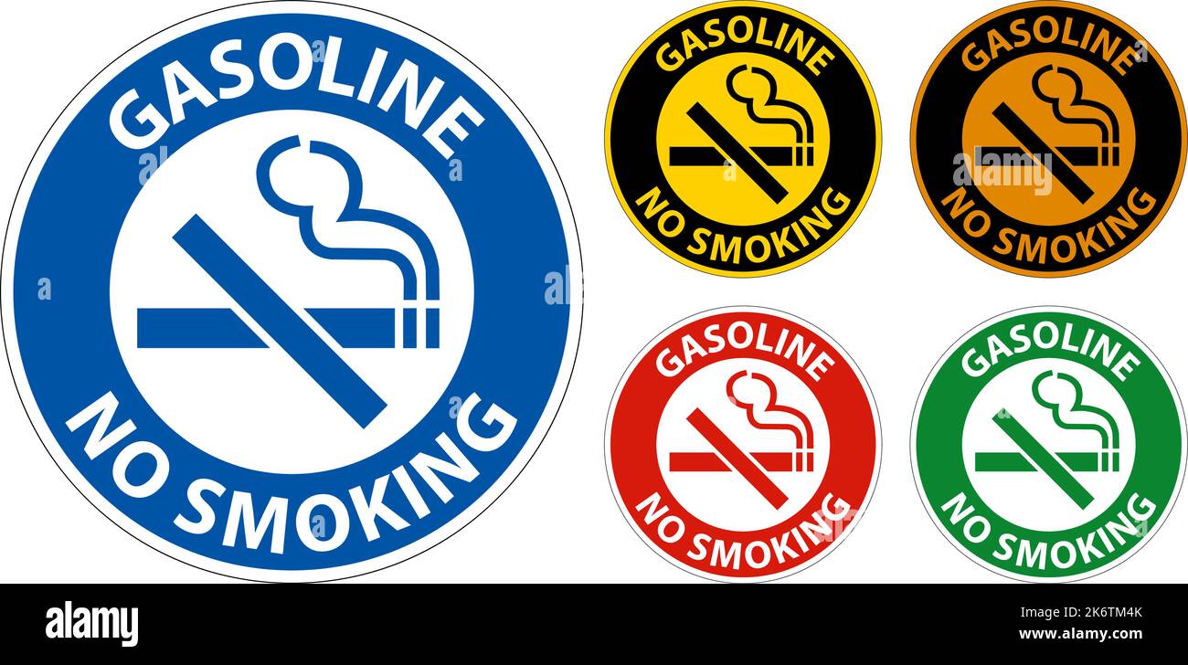 Gasoline No Smoking Sign On White Background Stock Vector Image & Art ...