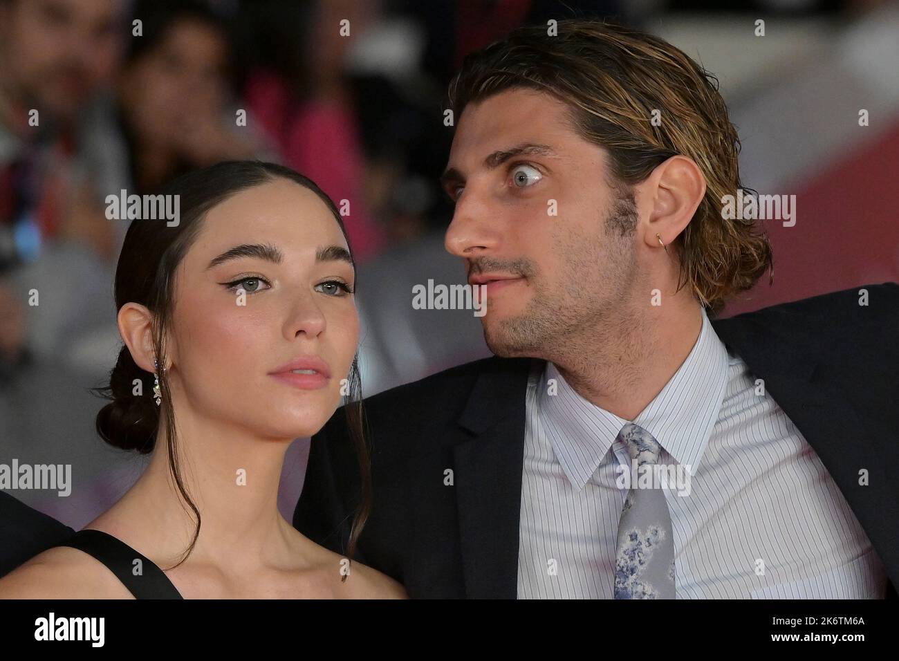Matilda De Angelis (l) and Pietro Castellitto (r) attend the red carpet ...