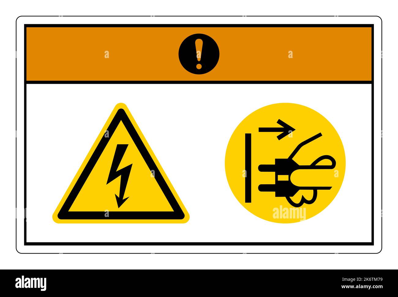 Warning Hazardous Voltage Disconnect Mains Plug From Electrical Outlet ...
