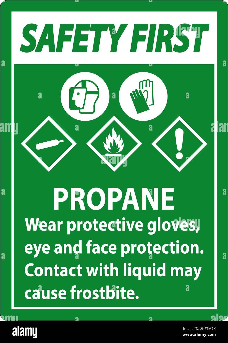 Safety First Propane Flammable Gas PPE GHS Sign Stock Vector Image ...