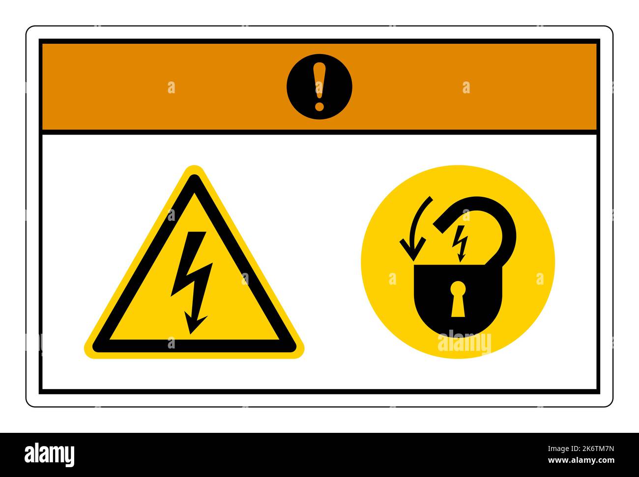 Warning Hazardous Voltage Lock Out Electrical Power Symbol Sign On ...