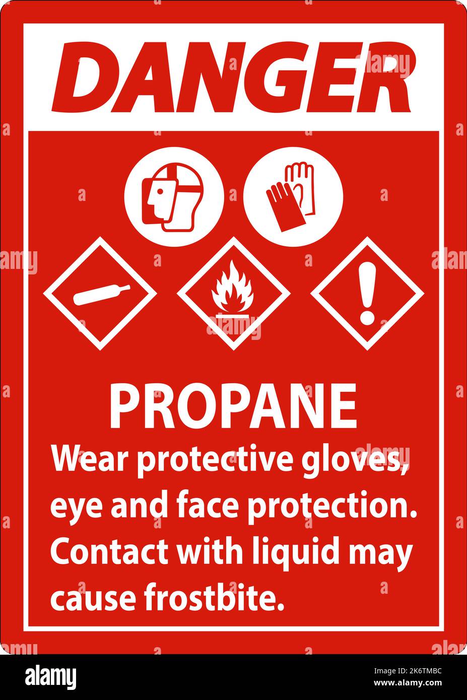 Danger Propane Flammable Gas PPE GHS Sign Stock Vector Image & Art - Alamy