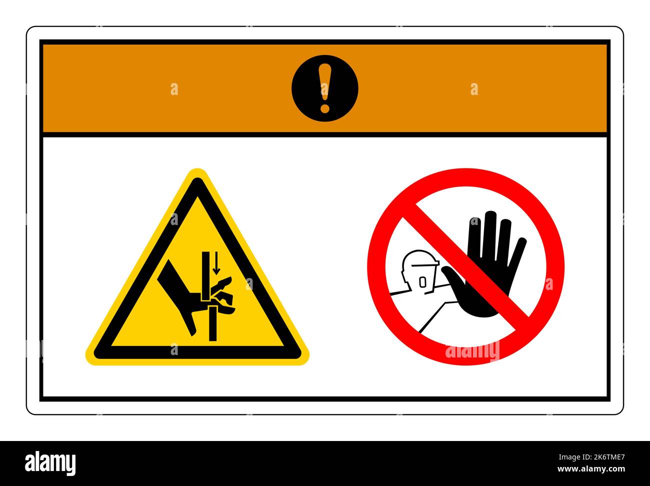 Warning Crush Hazard Symbol Sign On White Background Stock Vector Image ...