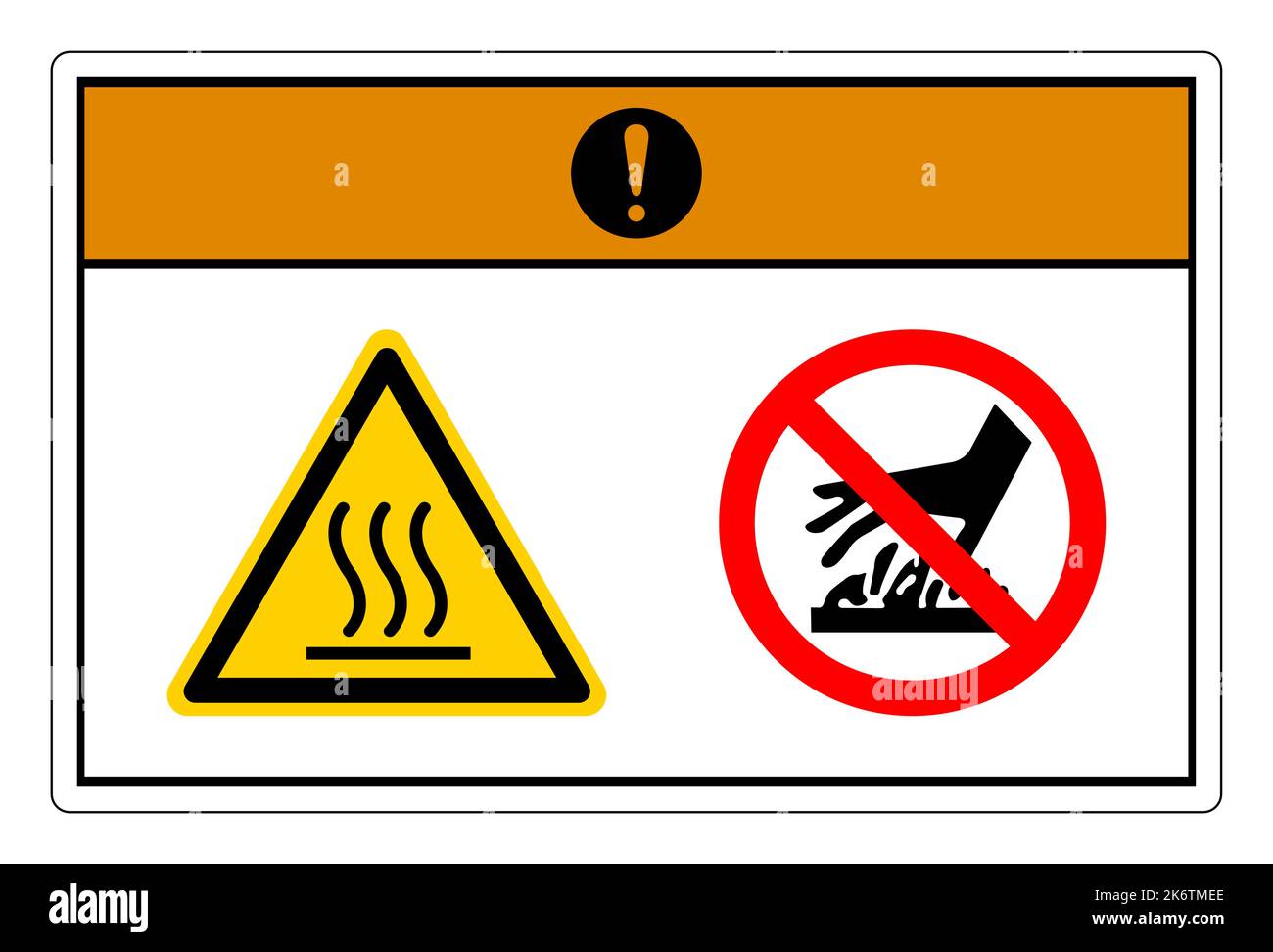 Warning Hot Surface Symbol Sign On White Background Stock Vector Image ...