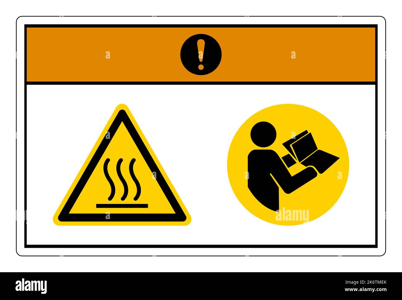 Warning Hot Surface Refer Instruction Manual Booklet Symbol Sign On ...