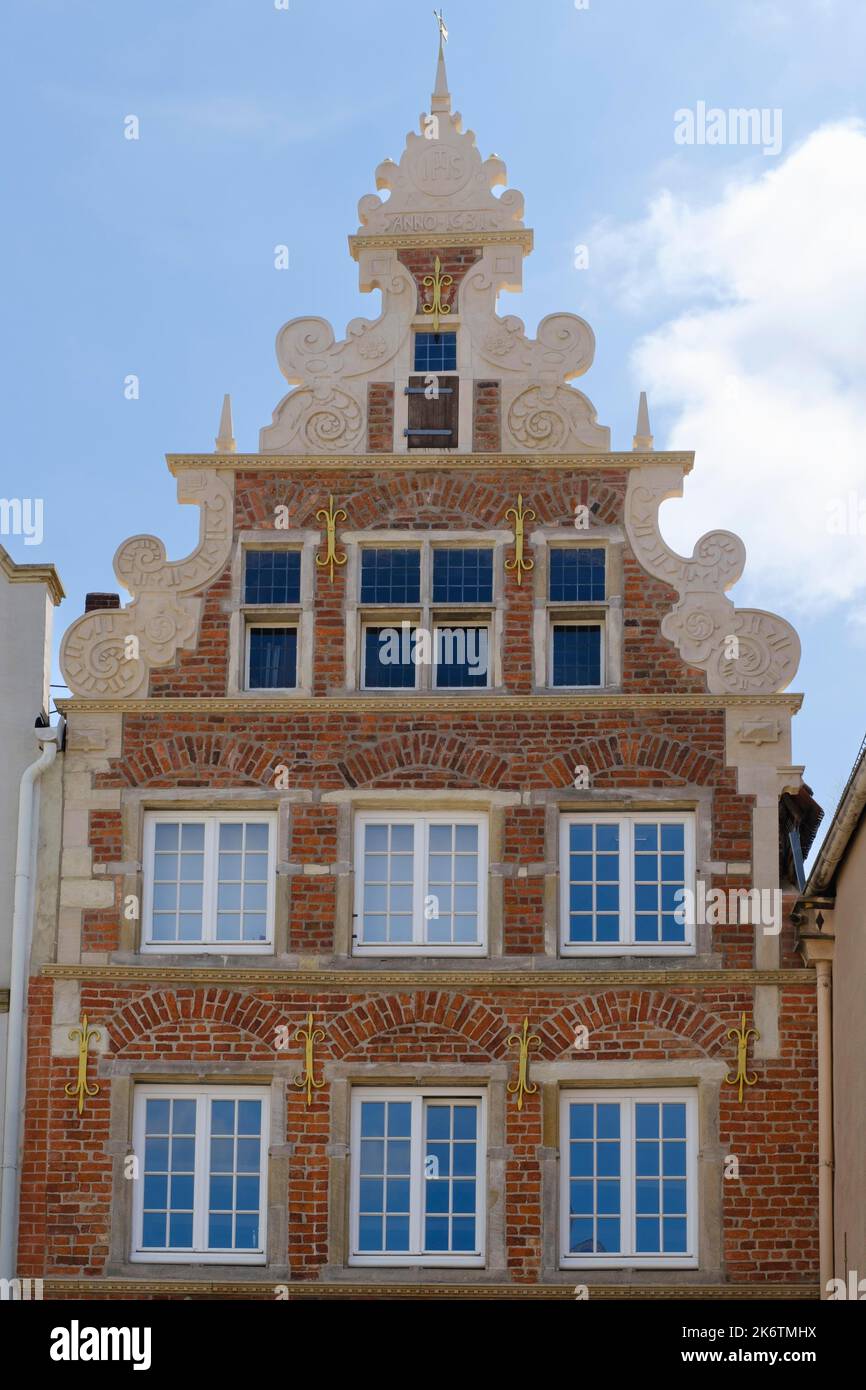 Stepped gable, Historic merchant's house, Old town, Warendorf, North ...