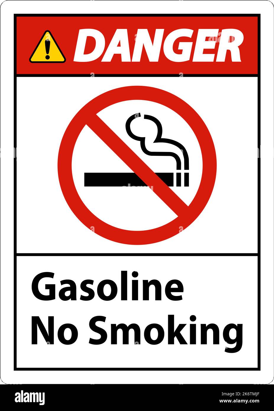 Danger Gasoline No Smoking Sign On White Background Stock Vector Image ...