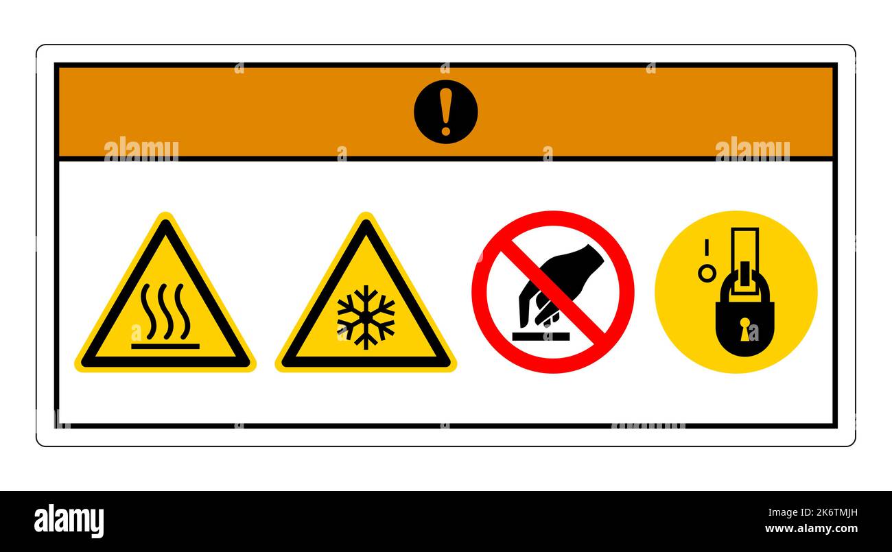 Warning Hot or Cold Surface Symbol Sign On White Background Stock ...