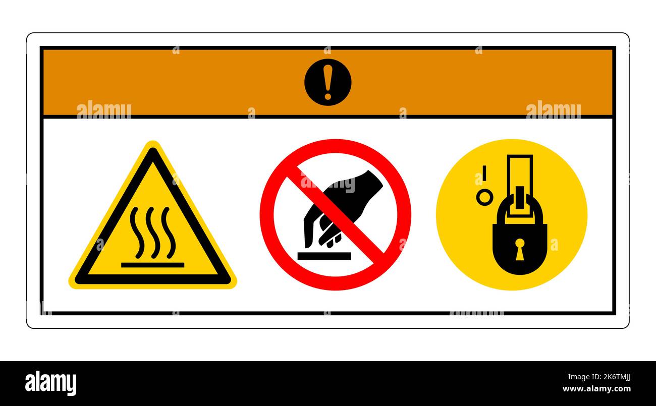 Warning Hot Surface Symbol Sign On White Background Stock Vector Image ...
