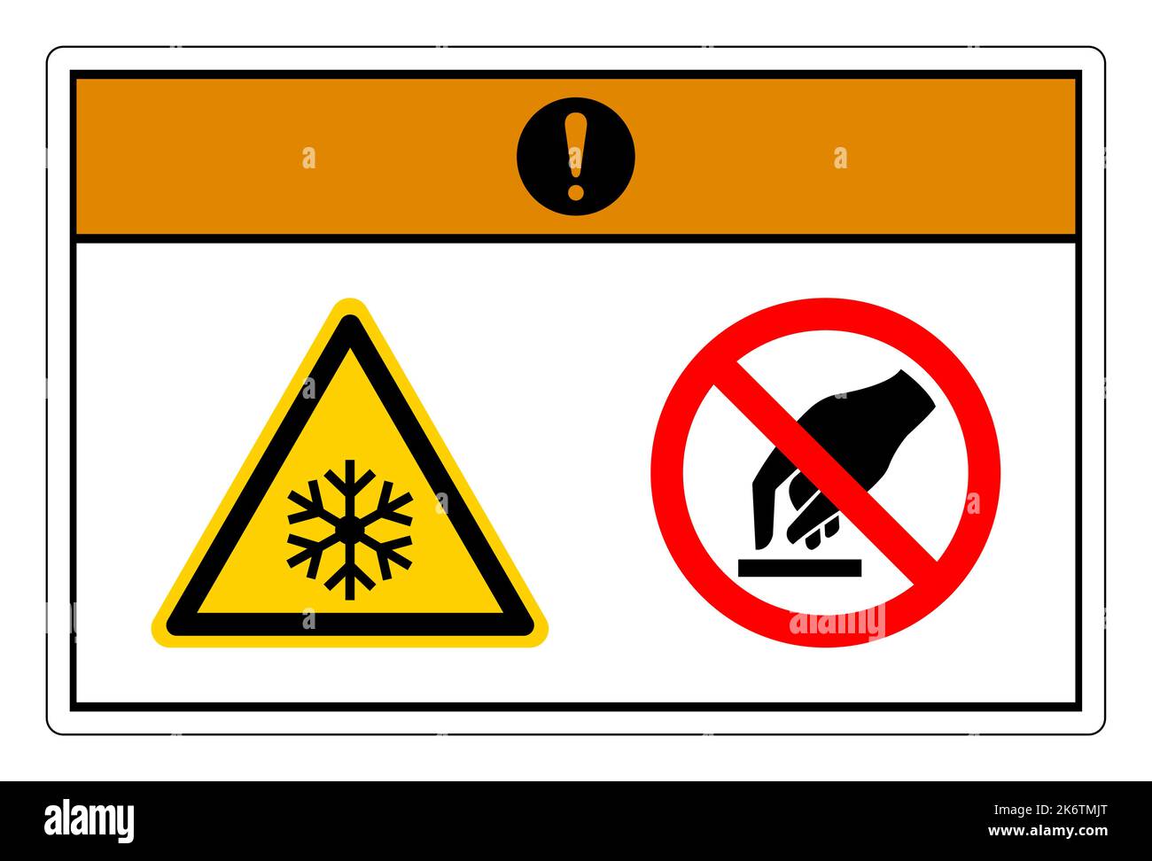 Warning Extremely Cold Surface Do Not Touch Symbol Sign On White ...