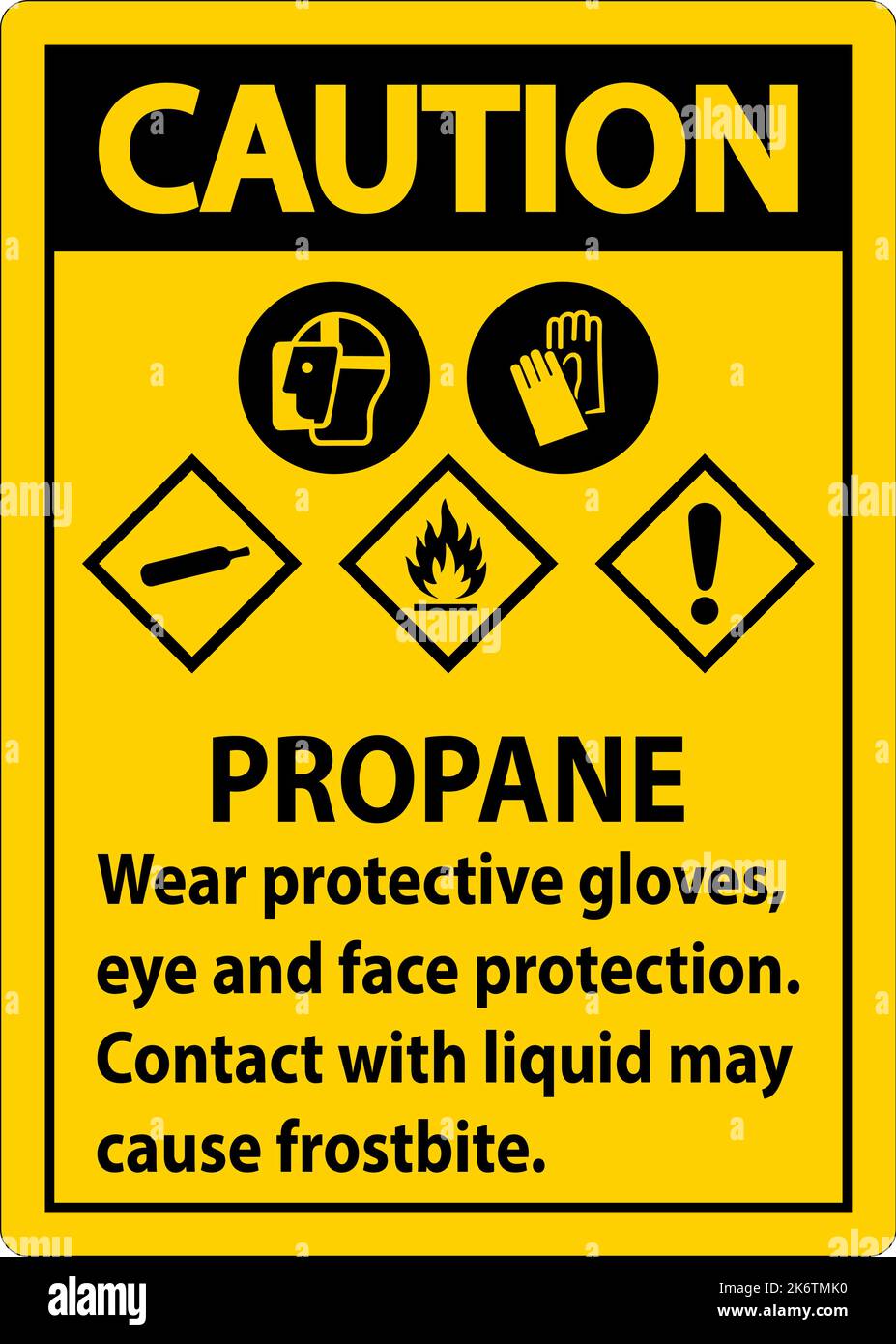 Caution Propane Flammable Gas PPE GHS Sign Stock Vector Image & Art - Alamy