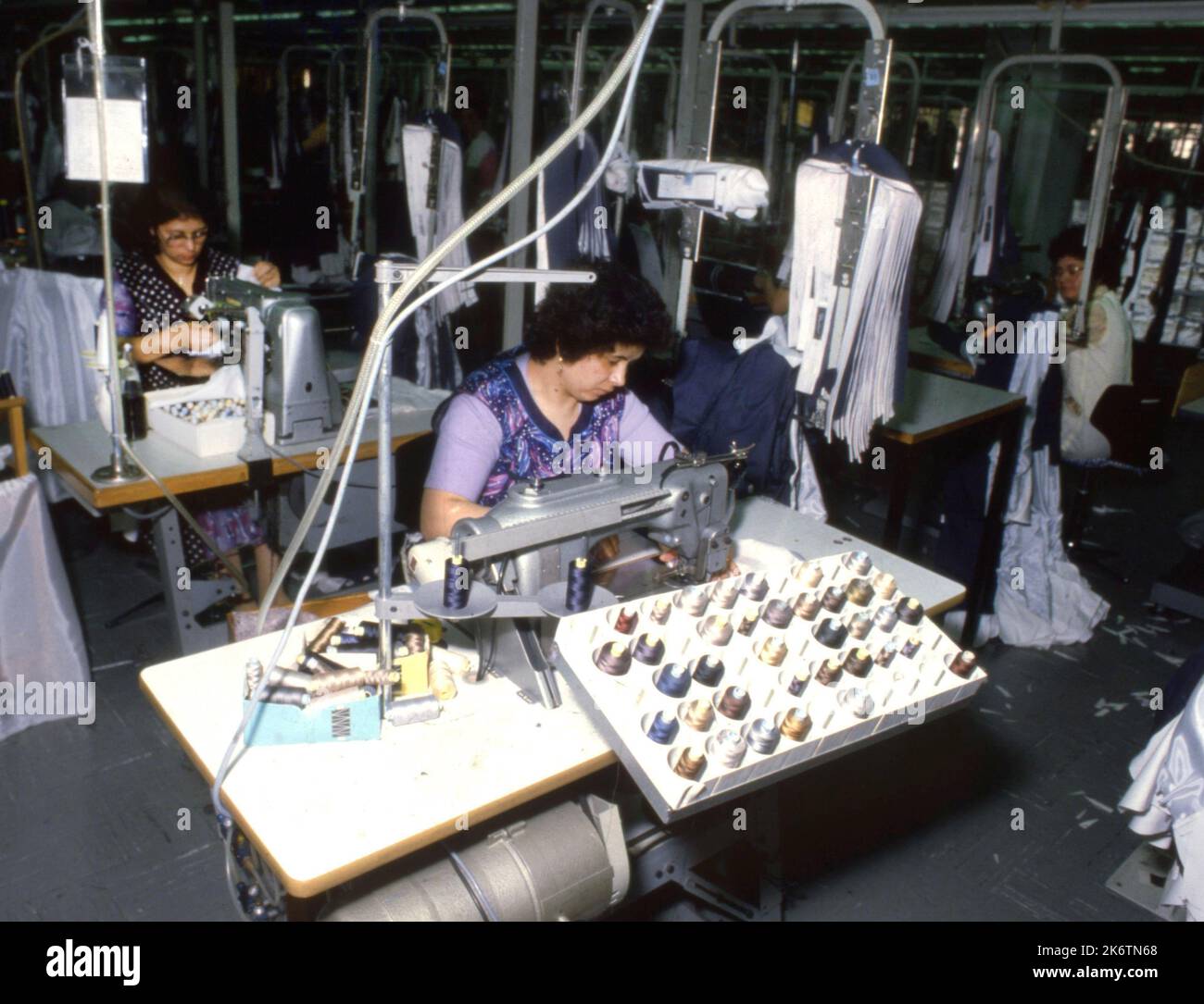 Bielefeld. Textile company ca. 1982. Production of textiles Stock Photo ...
