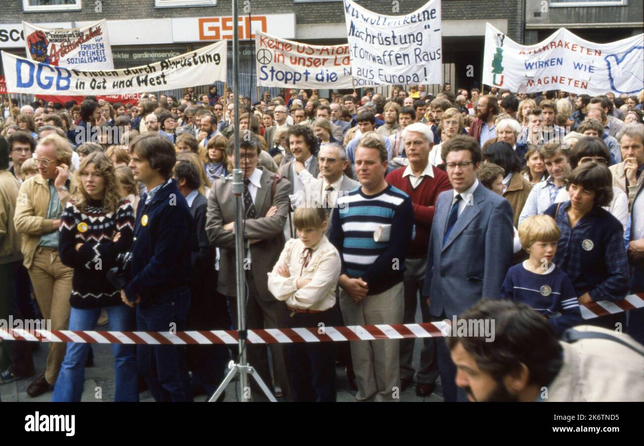 Ruhr area. Disarmament rally-demonstration. 1981 Stock Photo - Alamy