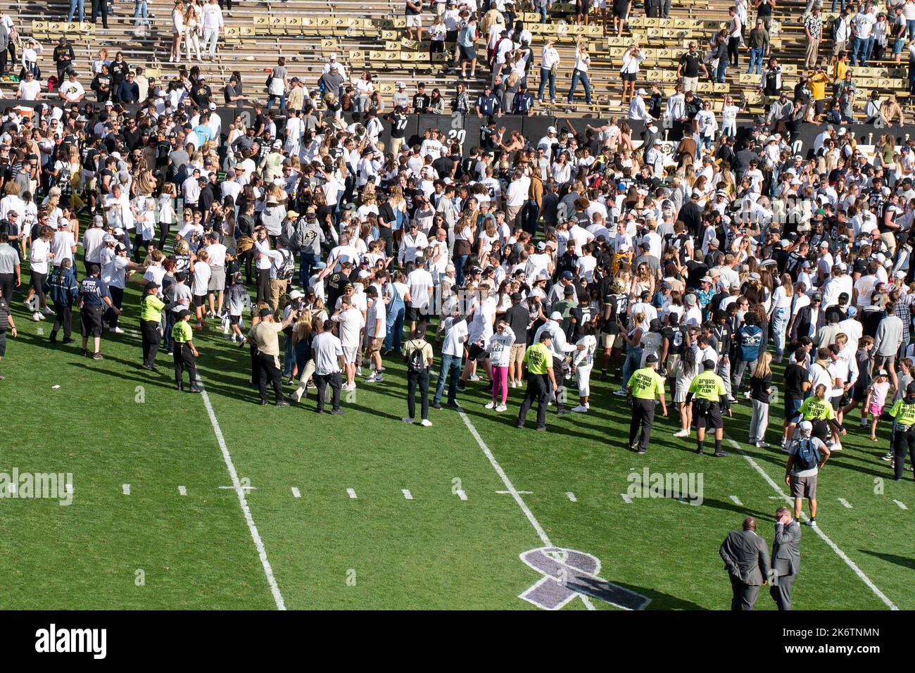 October 15, 2022: Colorado fans storm the field after in the football ...