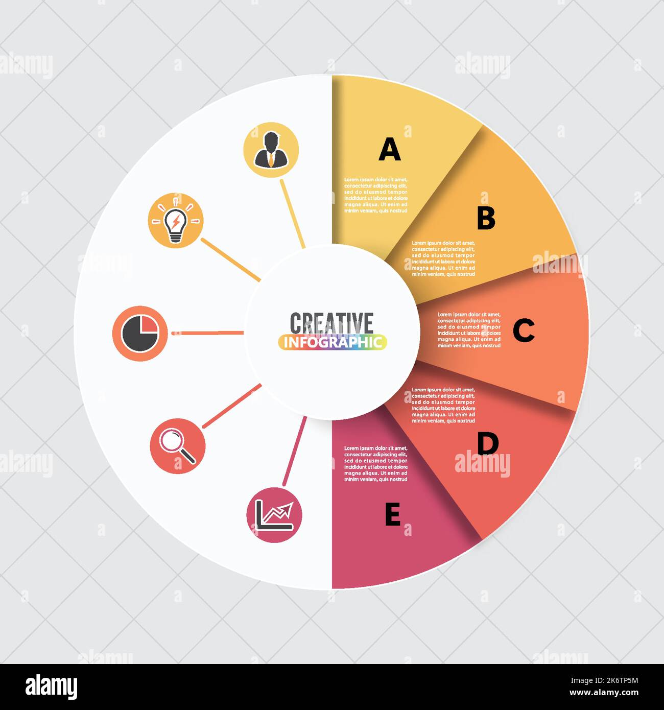 Circle chart infographic template with 10 options for presentations ...