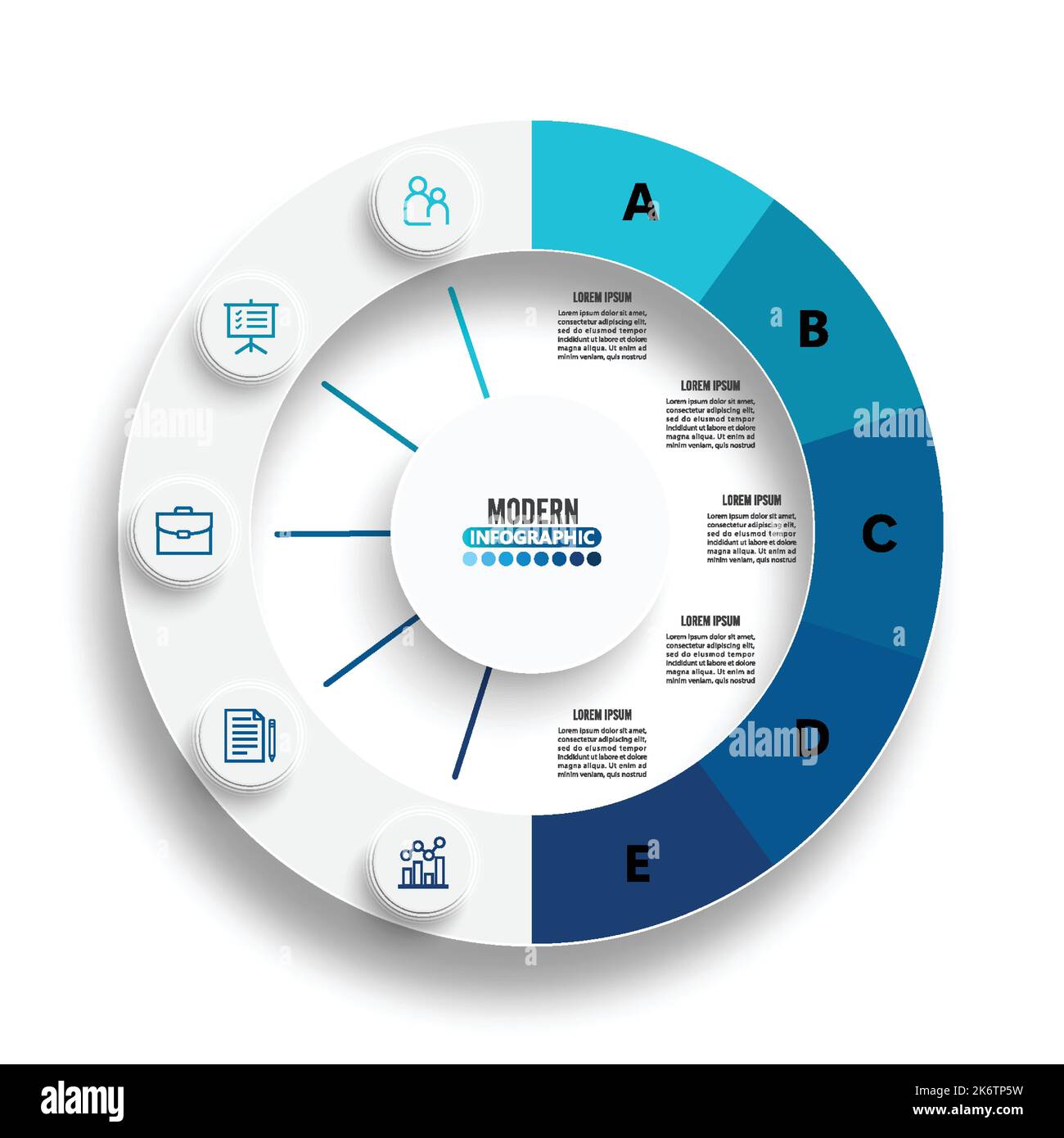 Abstract circle chart infographic template with 10 options for ...