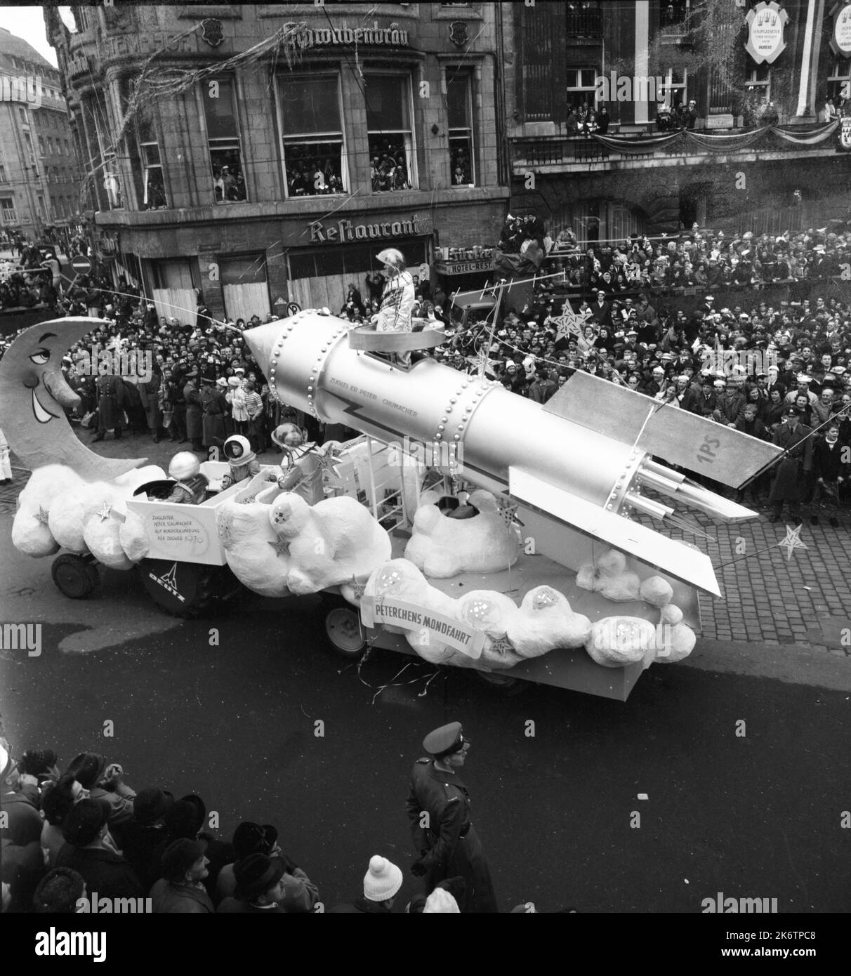 The carnival parade in 1966 in Cologne. Rocket, Germany Stock Photo - Alamy