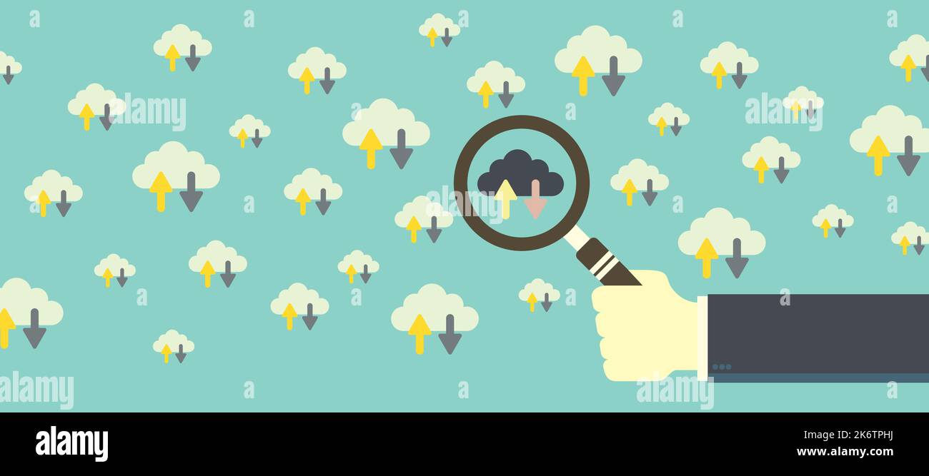 Cloud Computing Concept Database Connection Server Database Flat Design Vector Stock Vector