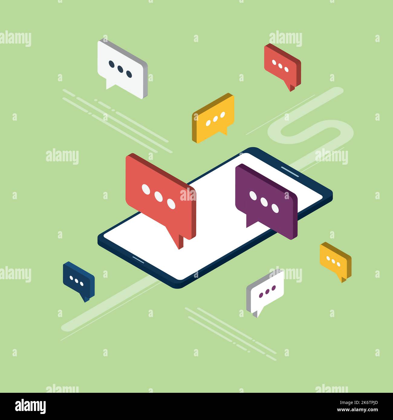 Chat in mobile phone or smart phone on message app, dialogue with ...