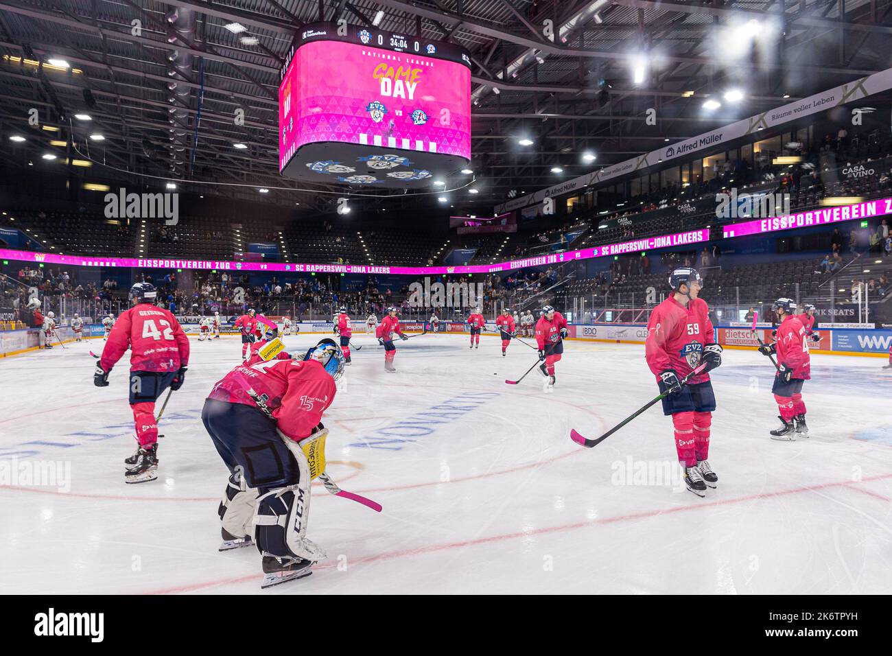 Today's color in the Bossard Arena is pink during the National League ...