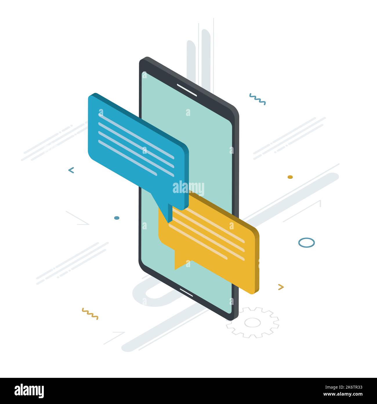 Messaging app icon isometric Stock Vector Images - Alamy