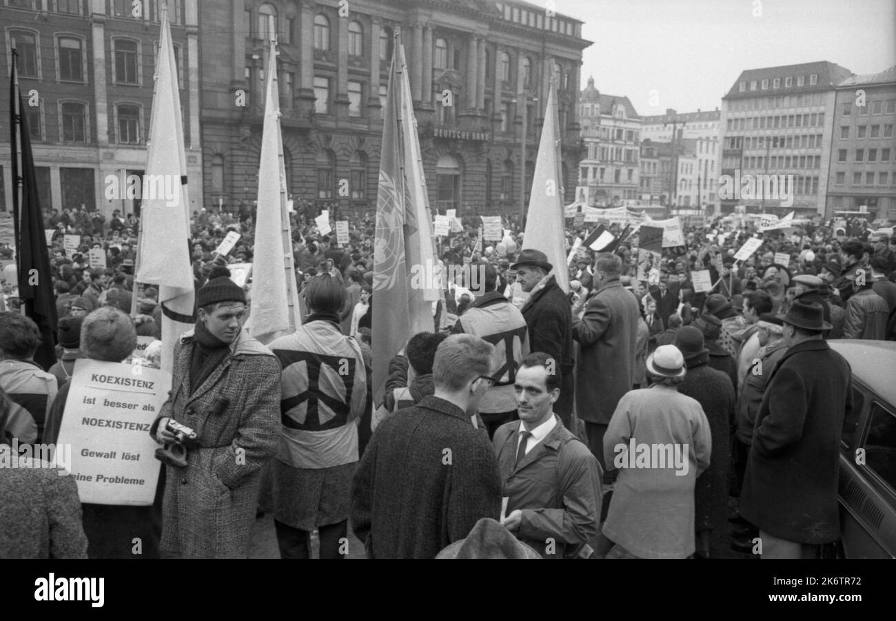 The 1964 Easter March led by the Campaign for Disarmament, here in ...