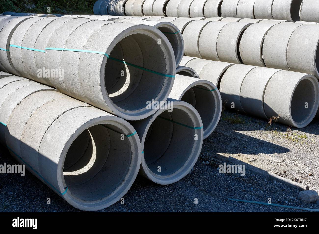 Concrete pipes, precast concrete parts, Kempten, Allgaeu, Bavaria ...
