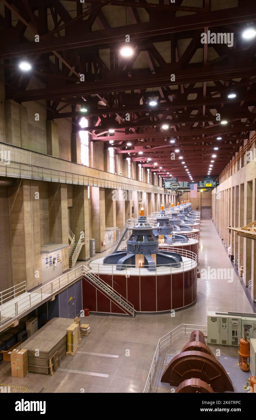 Hoover Dam Interior Power Turbines Stock Photo - Alamy