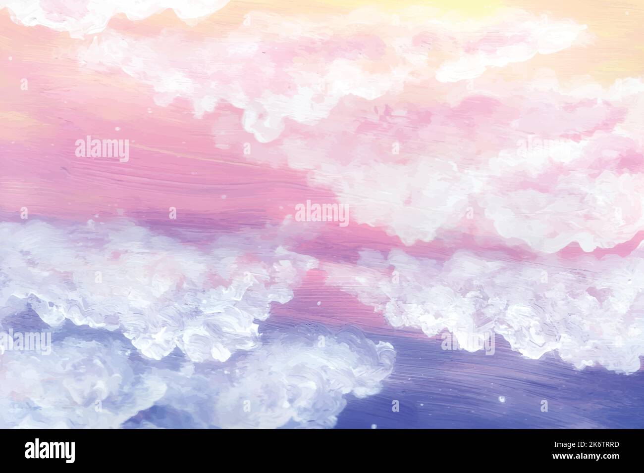 Blue sky clouds watercolor painting Stock Vector Images - Alamy