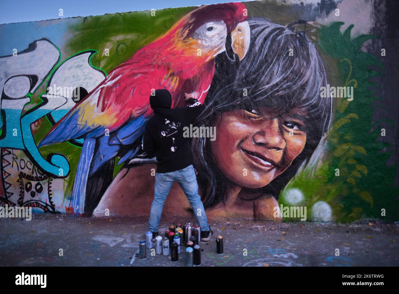 Germany, Berlin, 31. 10. 2021, Mauerpark, graffiti wall, work by ...