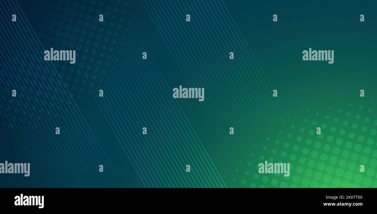 Green and blue background in vector illustration with glow and movement ...