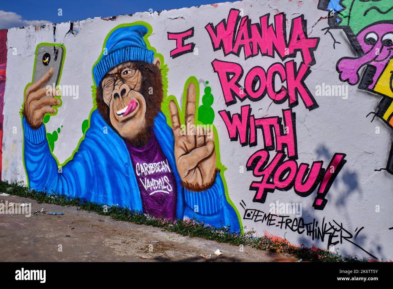 Germany, Berlin, 05. 062021, Mauerpark, graffiti wall, artwork by ...