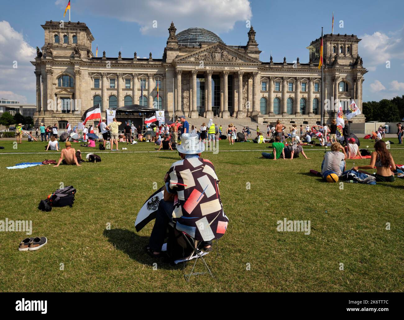Germany, Berlin, 15. 08. 2020, Reichsbuerger rally in front of the ...