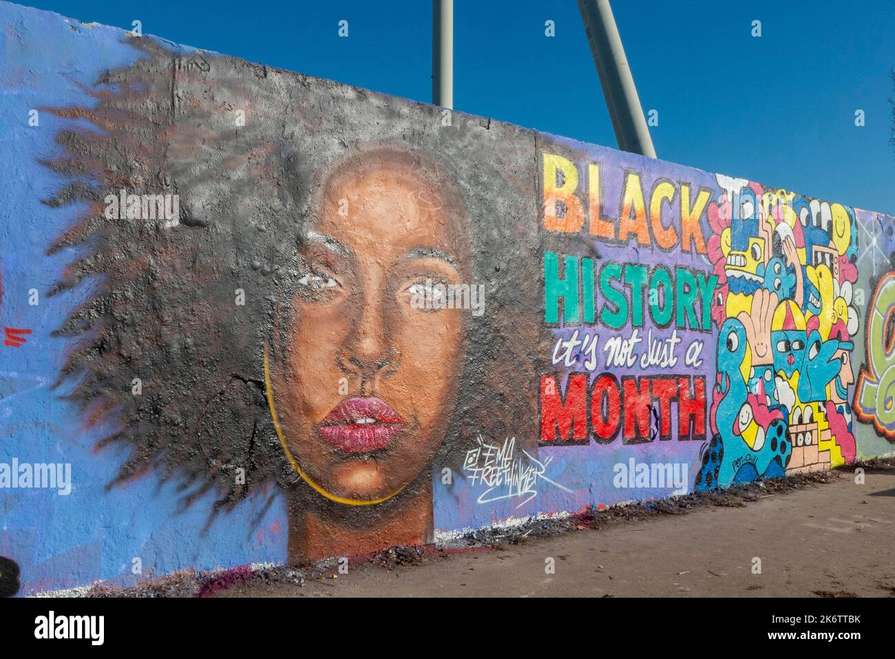Germany, Berlin, 22. 02. 2021, Mauerpark, Sunday afternoon, graffiti ...