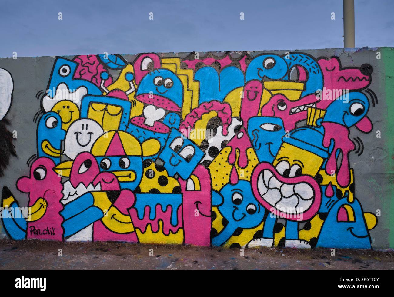 Germany, Berlin, 28. 03. 2021, Mauerpark, graffiti wall, artwork by ...