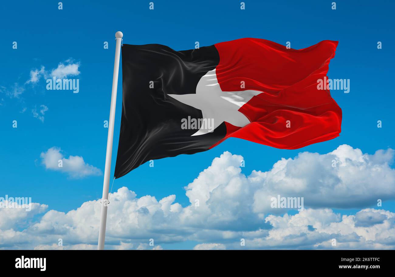 flag of Cushitic peoples Kenya Somalis at cloudy sky background ...
