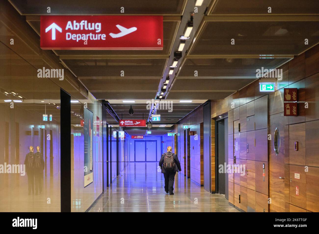 Germany, Berlin, 25. 11. 2020, BER, Corridor, Terminal 1 Stock Photo ...