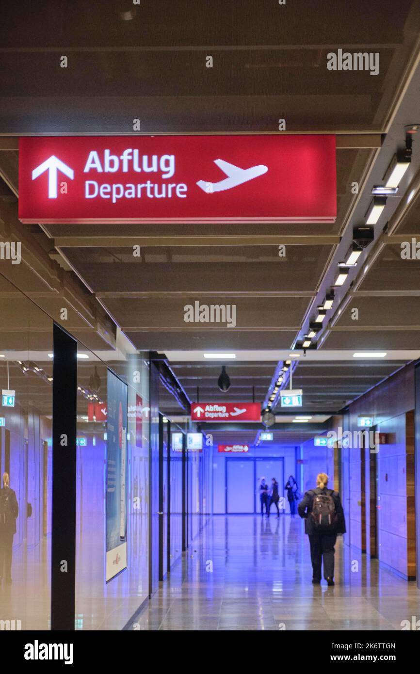 Germany, Berlin, 25. 11. 2020, BER, Corridor, Terminal 1 Stock Photo ...