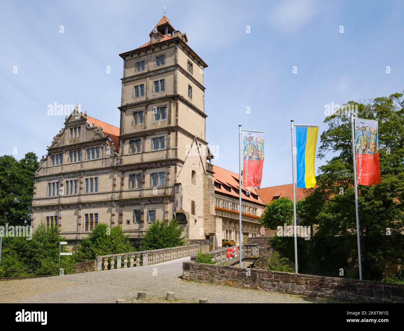 Brake Castle, moated castle, Weser Renaissance Museum, Lemgo, East ...
