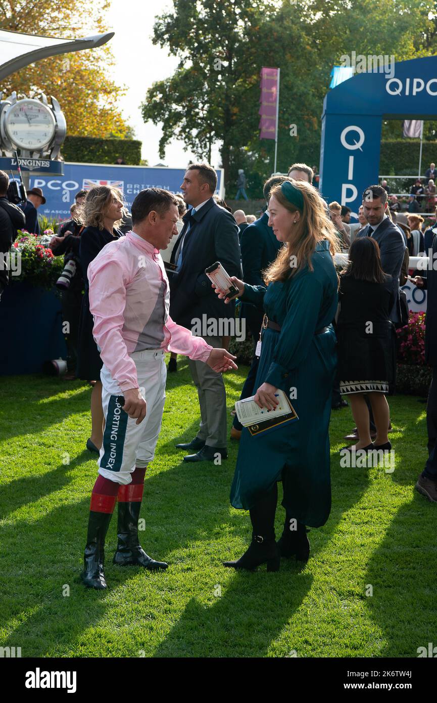 Ascot, Berkshire, UK. 15th October, 2022. Horse Emily Upjohn ridden by ...