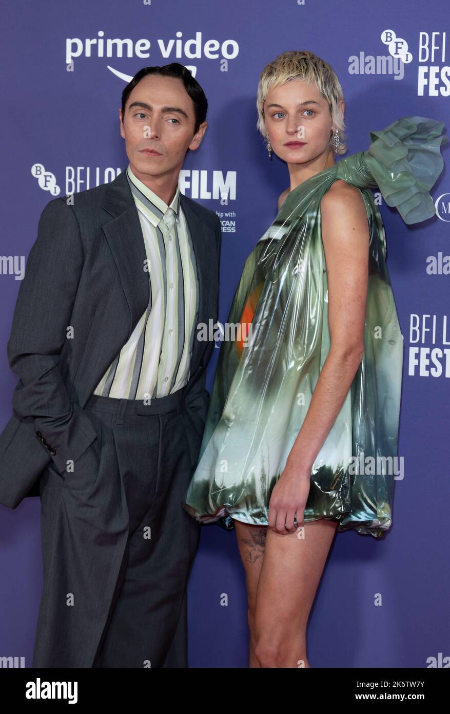 October 15th, 2022. London, UK. Emma Corrin and David Dawson arriving ...