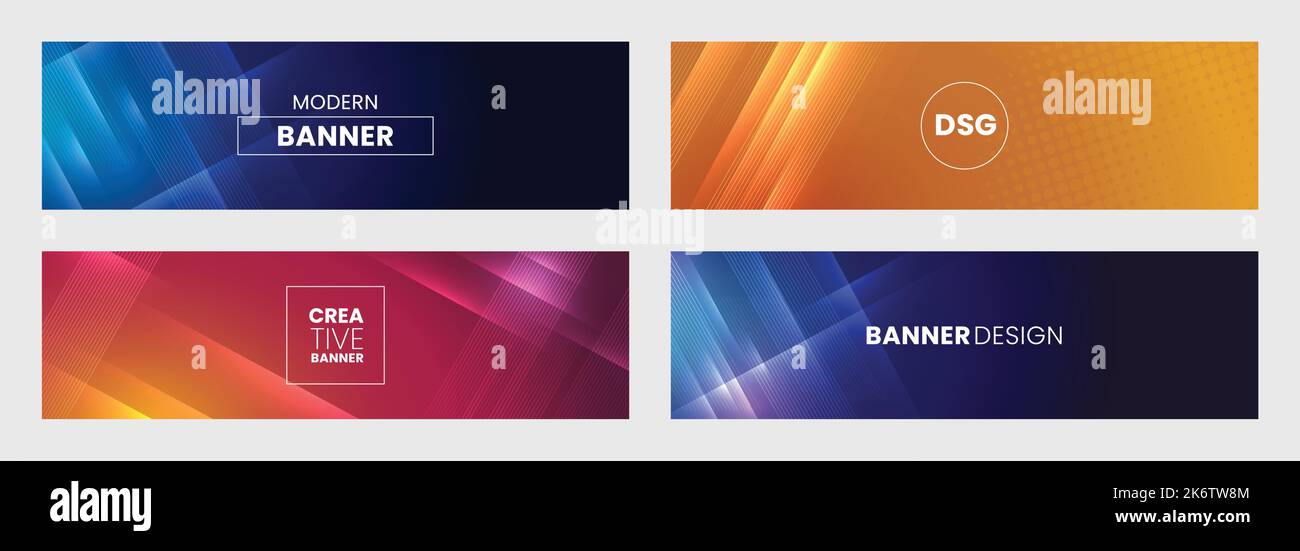 Modern horizontal banner set, background template design for internet ...