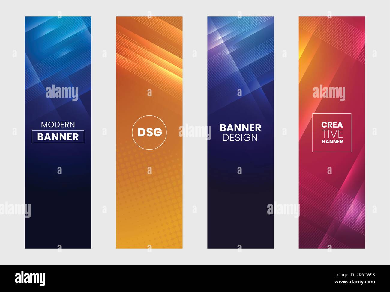 Modern vertical banner set, background template design for internet ...