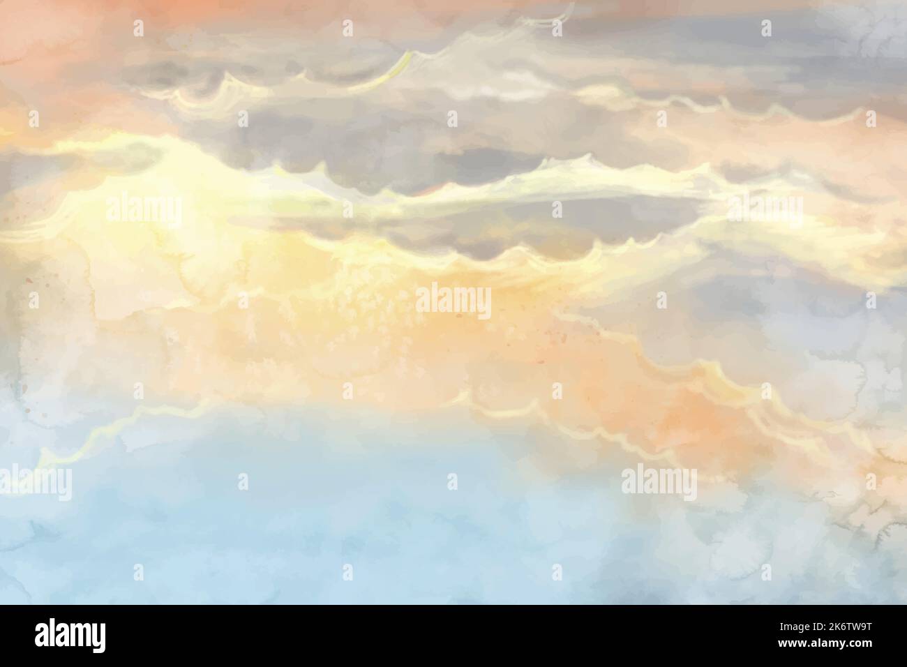 hand painted watercolor pastel sky background vector design ...
