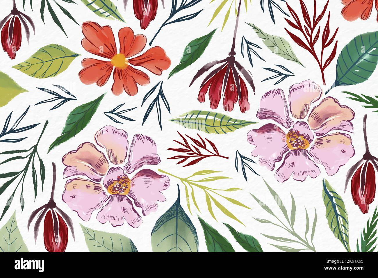 hand painted watercolor nature background vector design illustration ...