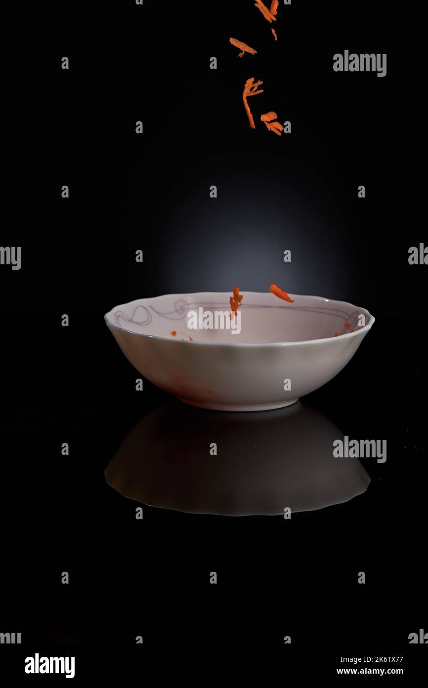 Grated carrot falling from top hi-res stock photography and images - Alamy