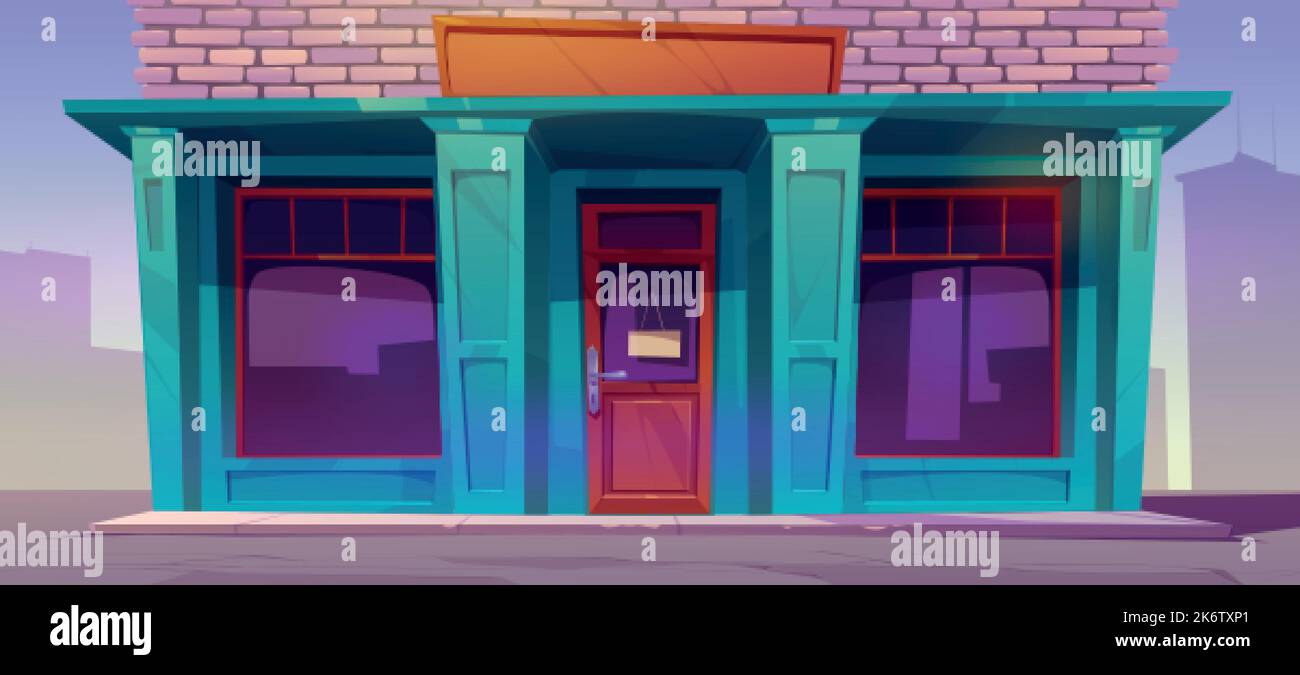 Shop facade, cafe, traditional store front, city architecture building ...
