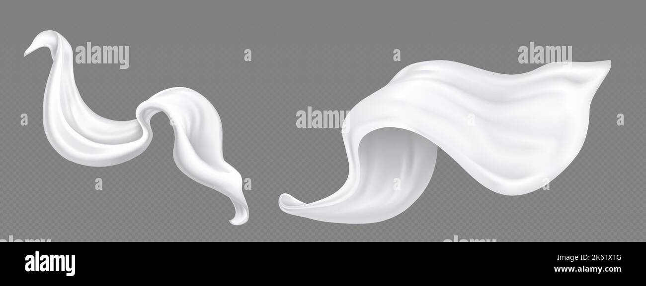 Flying white silk fabric, luxury textile drapery. Billowing satin ...