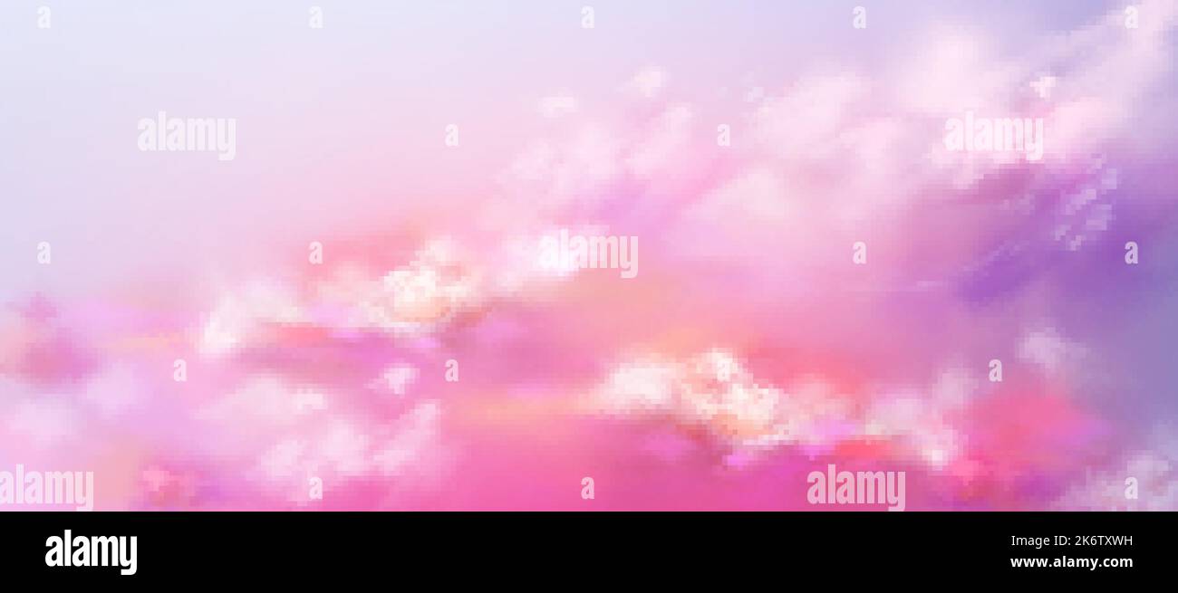 Realistic sky, pink heaven background. Sunset or sunrise natural ...